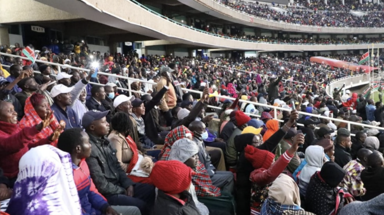 NTV Kenya: Stampede as Kenyans try to make their way into the already full Kasarani stadium