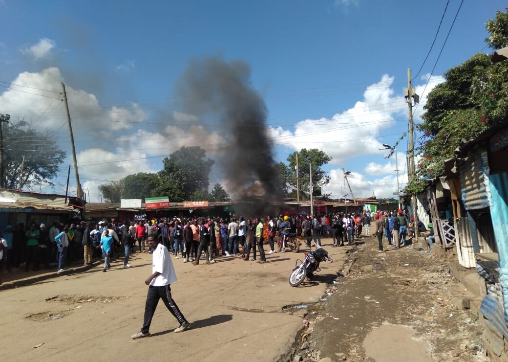 NTV Kenya: (Earlier) Protests in Kibra turn ugly as rival groups collide