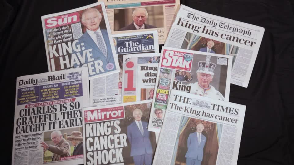 NTV Kenya: King Charles cancer news dominate British newspaper headlines