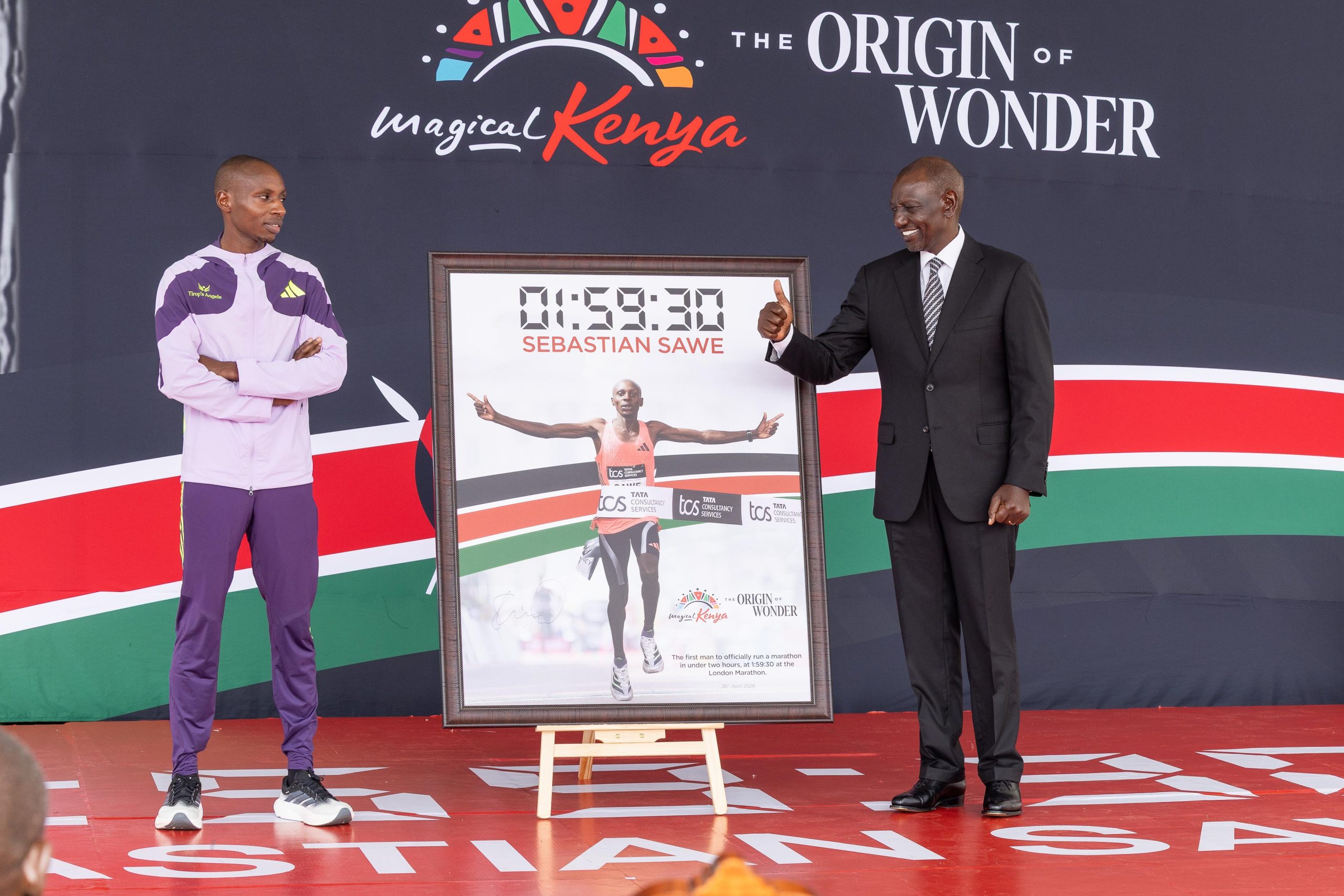 NTV Kenya: President Ruto awards marathon star Sabastian Sawe Sh8m ...
